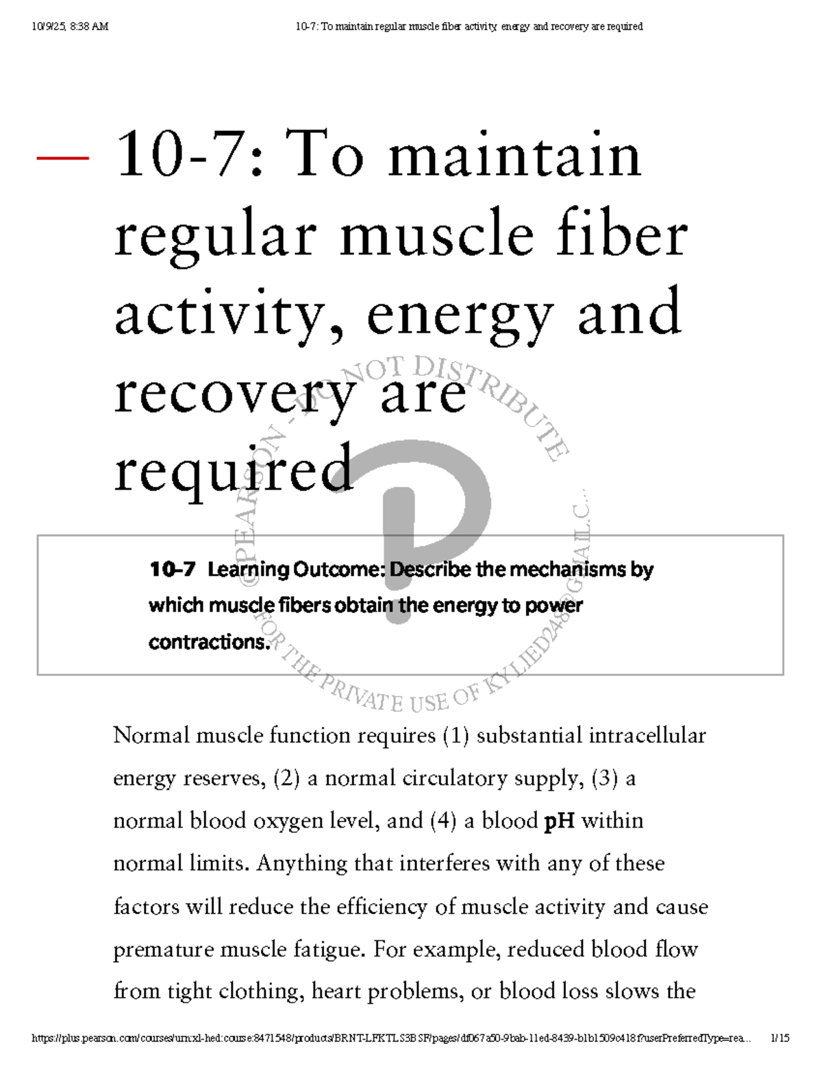 Muscle Physiology: Energy, Contraction, and Recovery Processes (BIO 101 ...