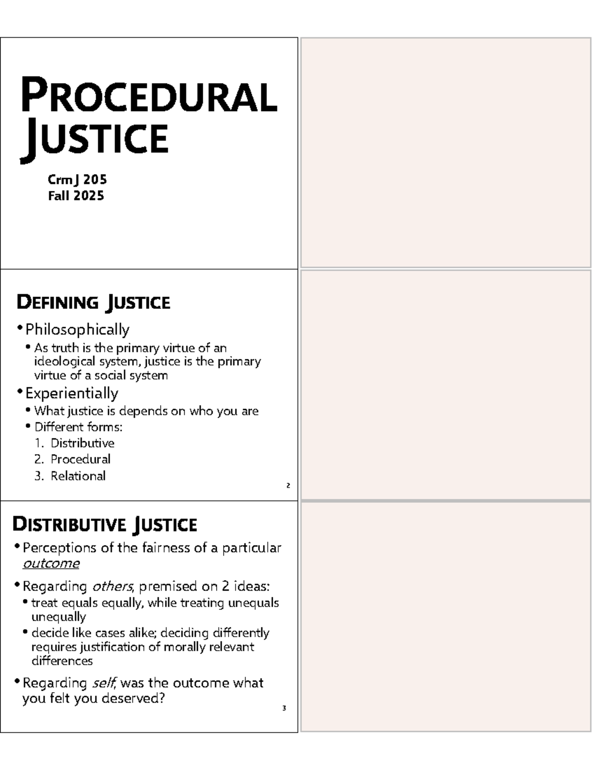 Procedural Justice Concepts in CrmJ 205: Fall 2025 Lecture Notes - Studocu