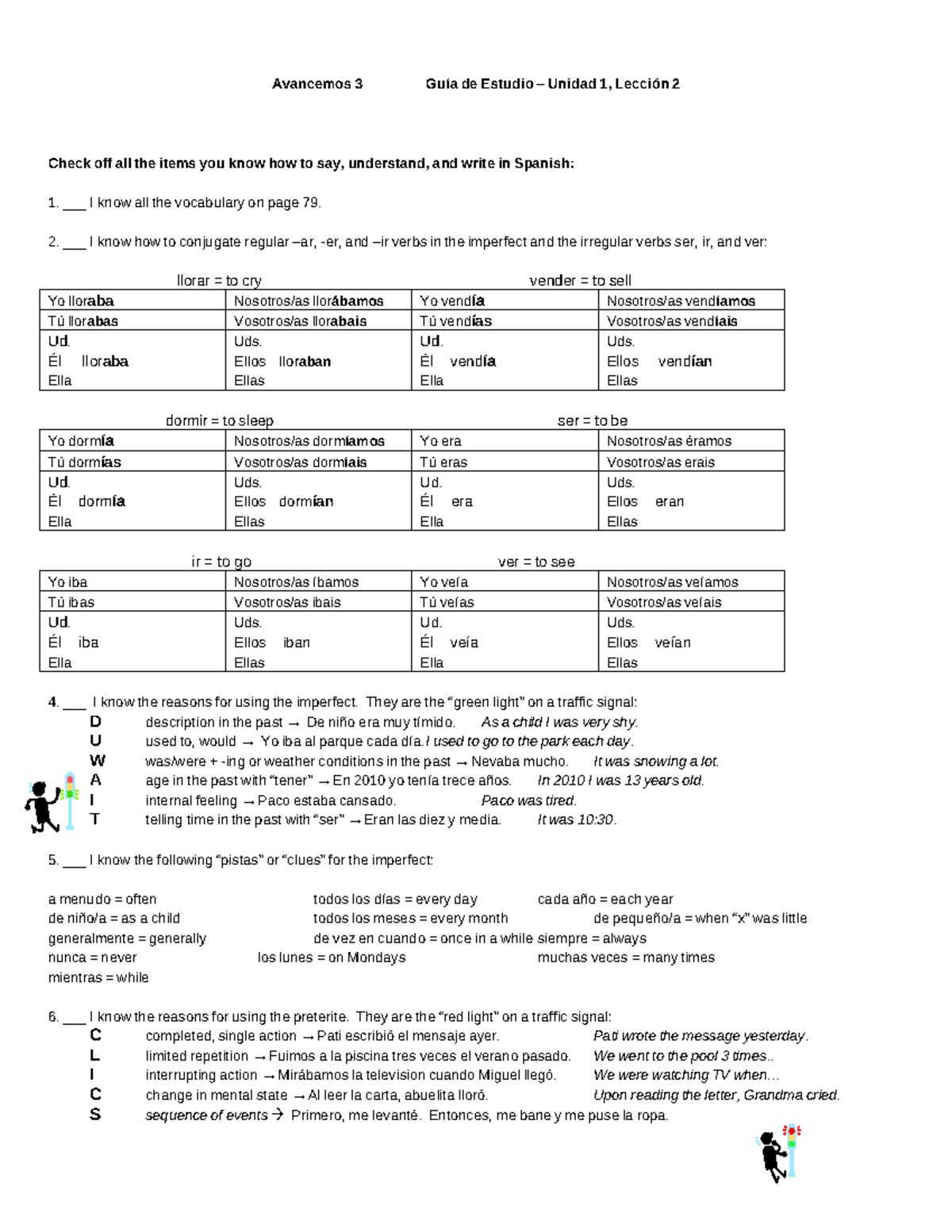 Avancemos 3 Guía de Estudio Unidad 1, Lección 2: Vocabulario y ...