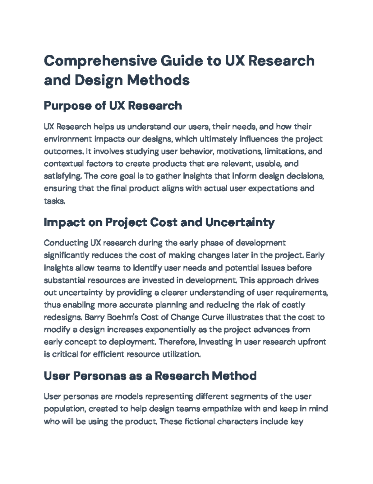 Comprehensive Guide to UX Research & Design Methods (UXR 101) - Studocu