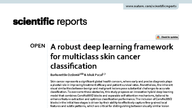 A Robust Deep Learning Framework for Multiclass Skin Cancer ...