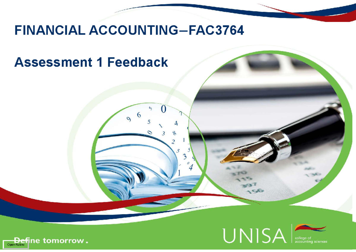FAC3764 Financial Accounting Assessment 1 Feedback & Guidance 2025 ...