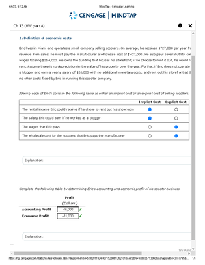 Mind Tap - Cengage Learning 13a3 - 4/4/23, 9:16 AM MindTap - Cengage Learning - Studocu