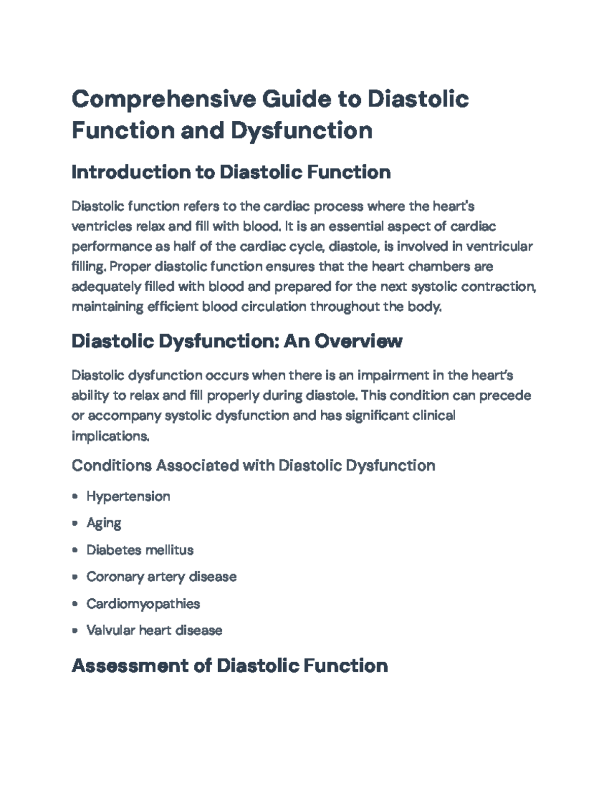 Comprehensive Guide to Diastolic Function and Dysfunction: Key Insights ...