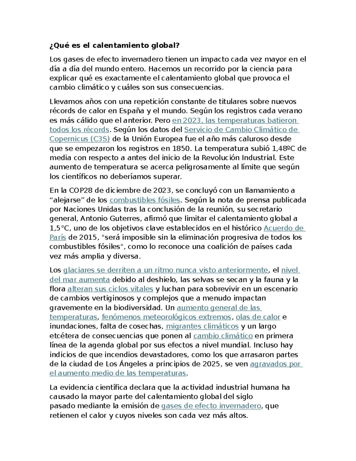 Qué es el calentamiento global - ¿Qué es el calentamiento global? Los gases de efecto ...