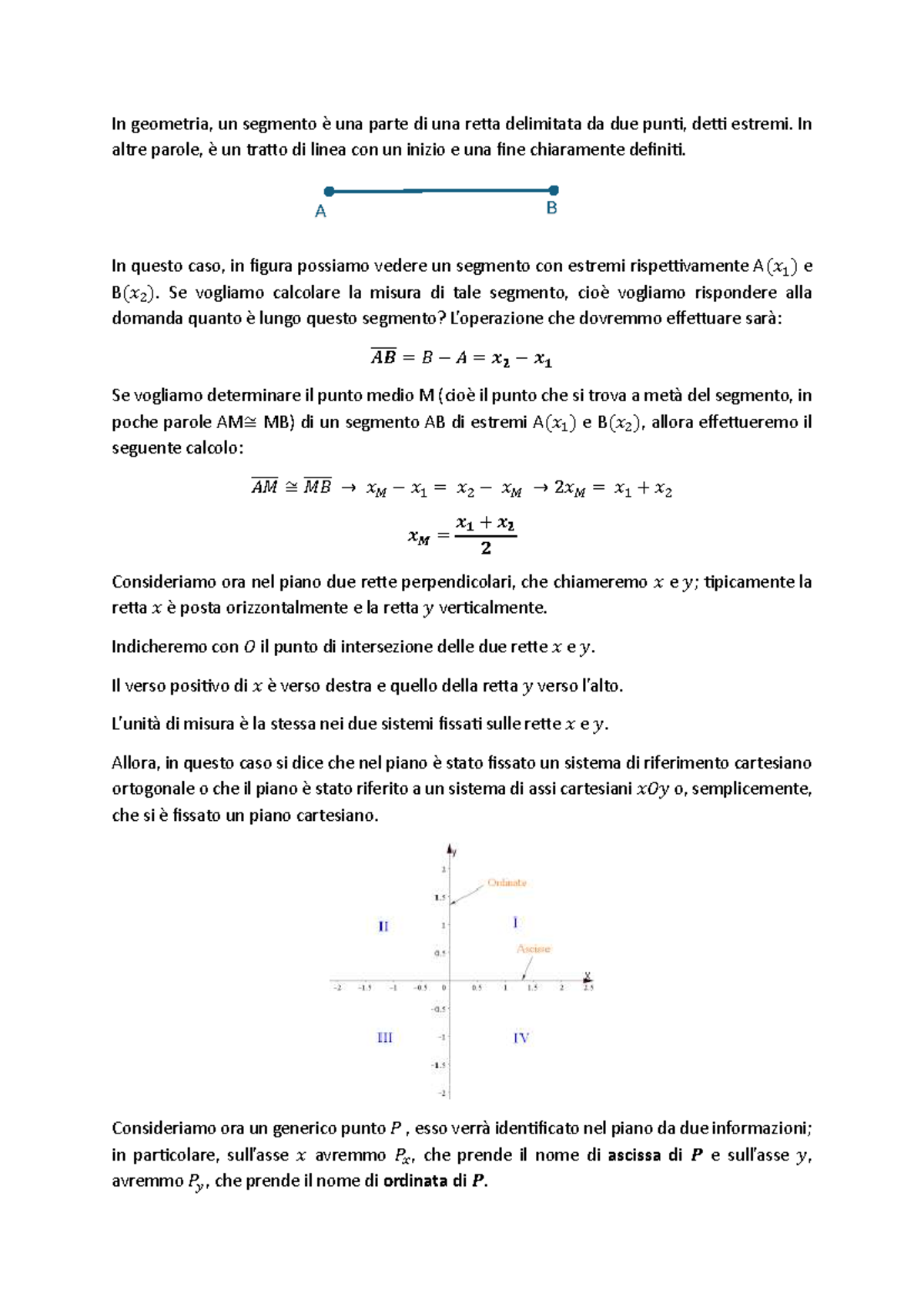 Lezione II: La Retta e le Funzioni Matematiche di Base - Studocu