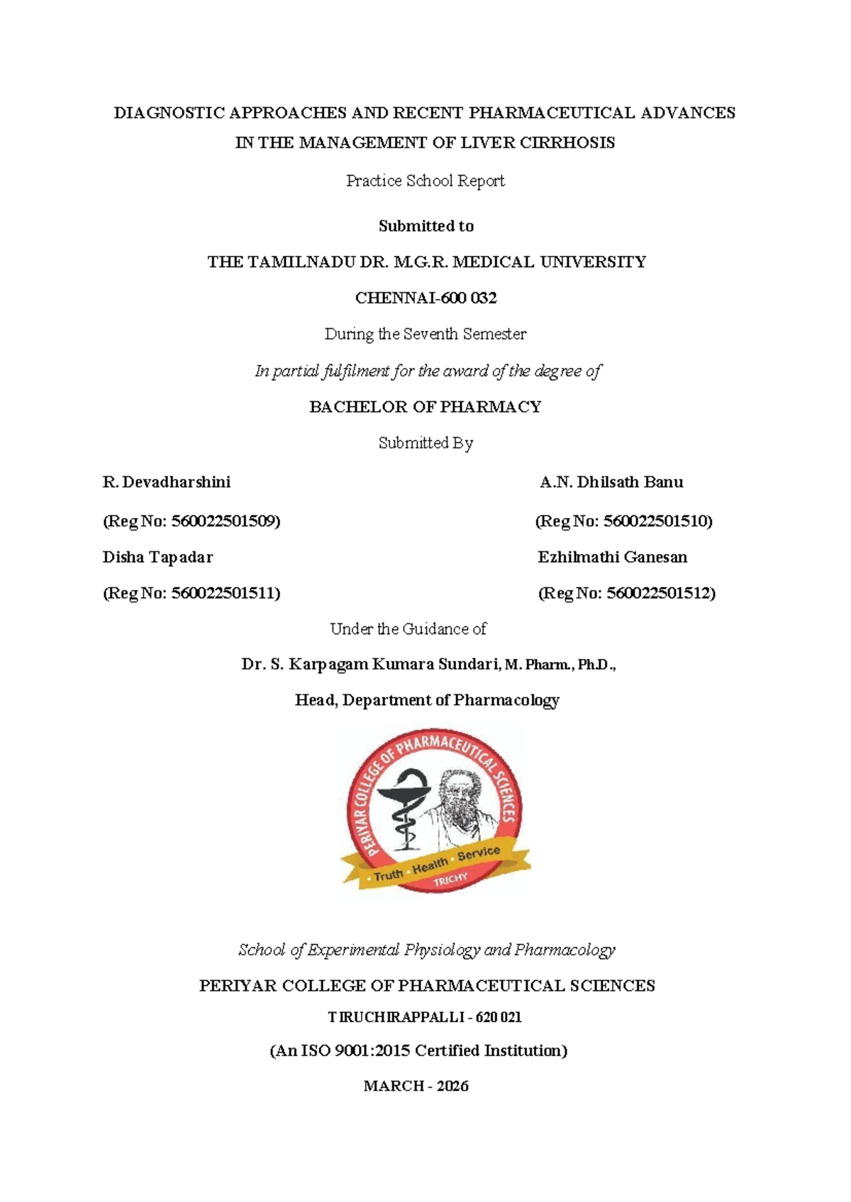 PHAR 032: Diagnostic Approaches & Recent Advances in Liver Cirrhosis ...