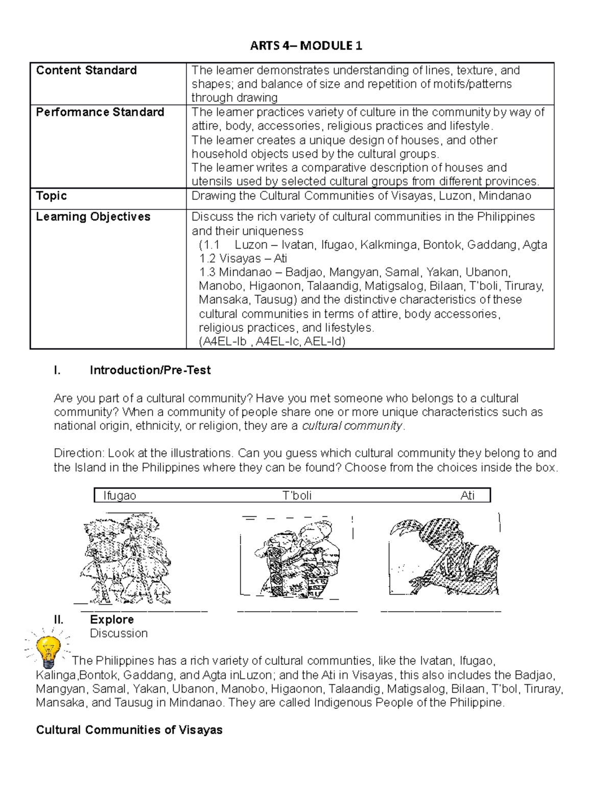 Arts 4 - Cultural Communities Module: Drawing & Design Insights - Studocu
