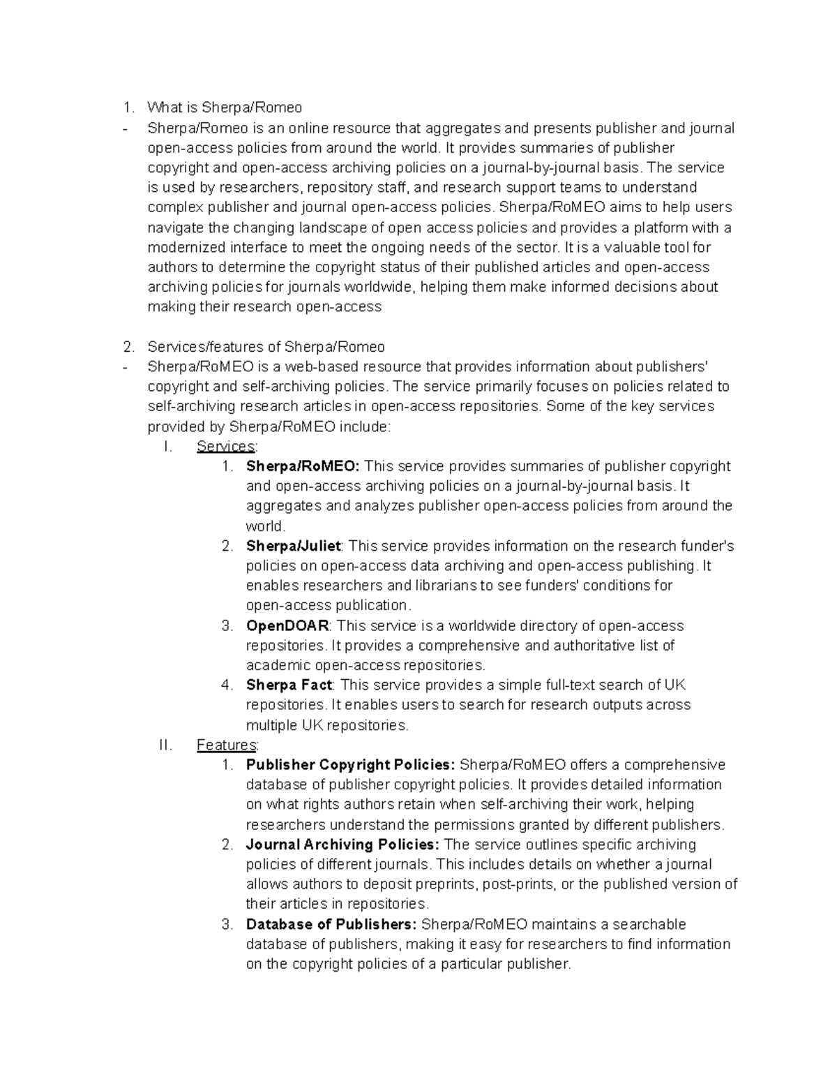 Understanding Sherpa/RoMEO: An Online Resource Overview - Studocu