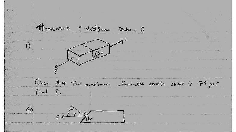 Mechanics of Materials: Midsem Homework Section B Analysis - Studocu