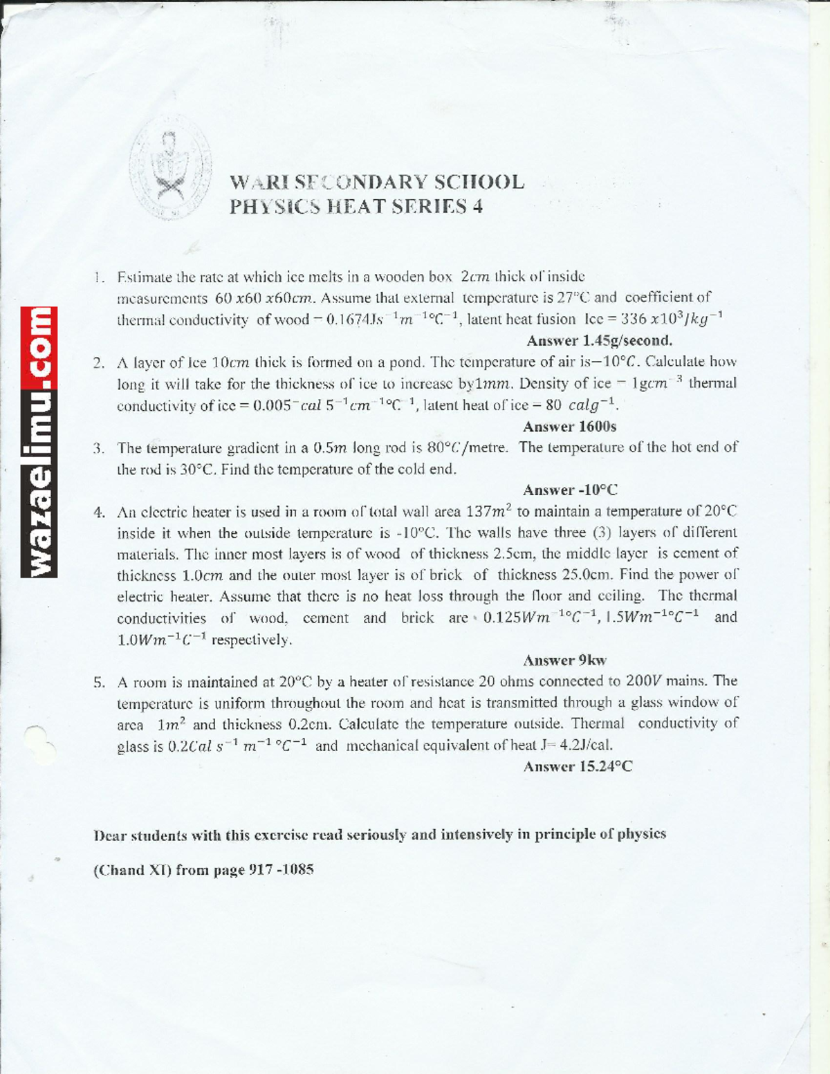 Physics HEAT Series 4 - Practice Questions and Solutions - Studocu
