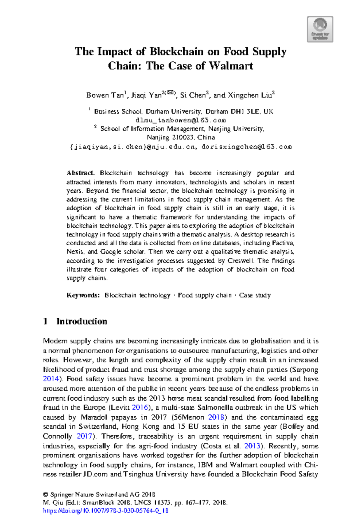 The Impact of Blockchain on Food Supply Chains: A Walmart Case Study ...