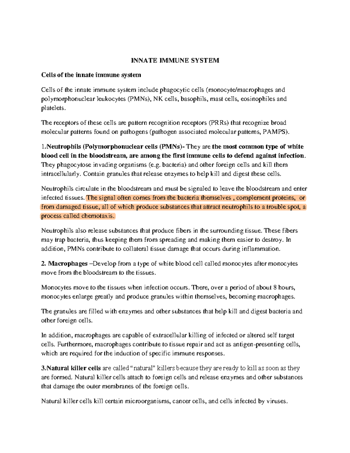 Lecturer 2 Innate Immune System AND Adaptve Immune System - INNATE ...