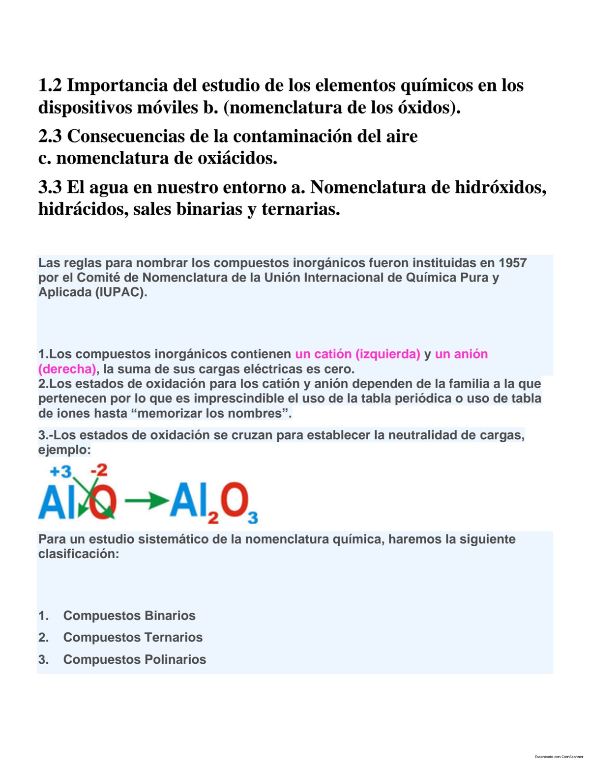 Nomenclatura Química III: Compuestos Inorgánicos y su Clasificación - Studocu