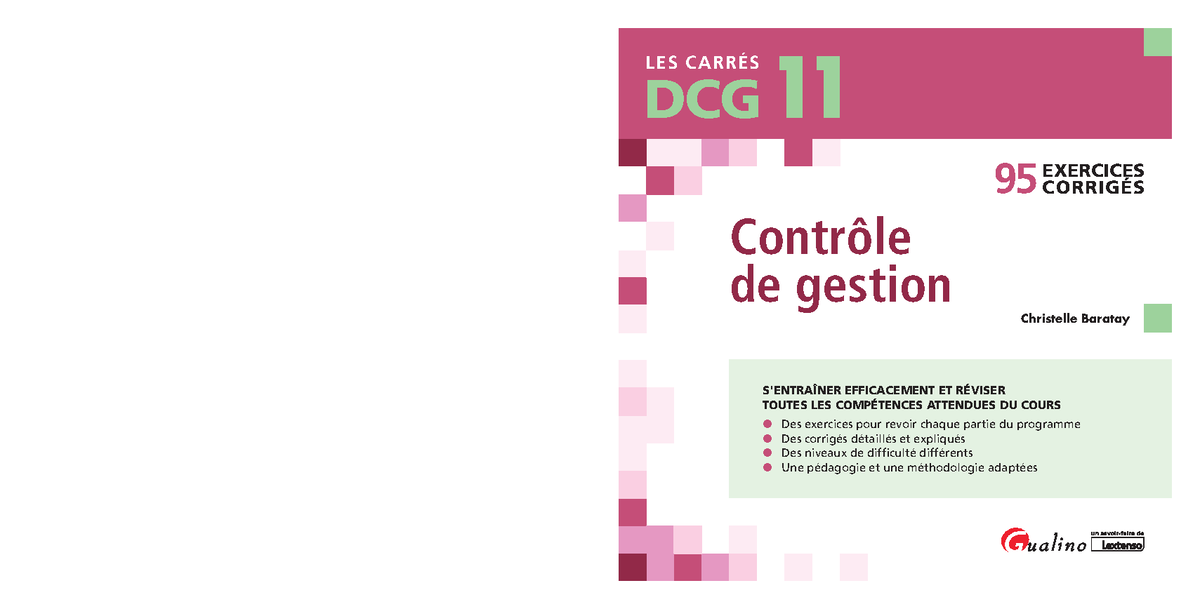 DCG 11 Contrôle de Gestion - Exercices Corrigés et Méthodologie - Studocu