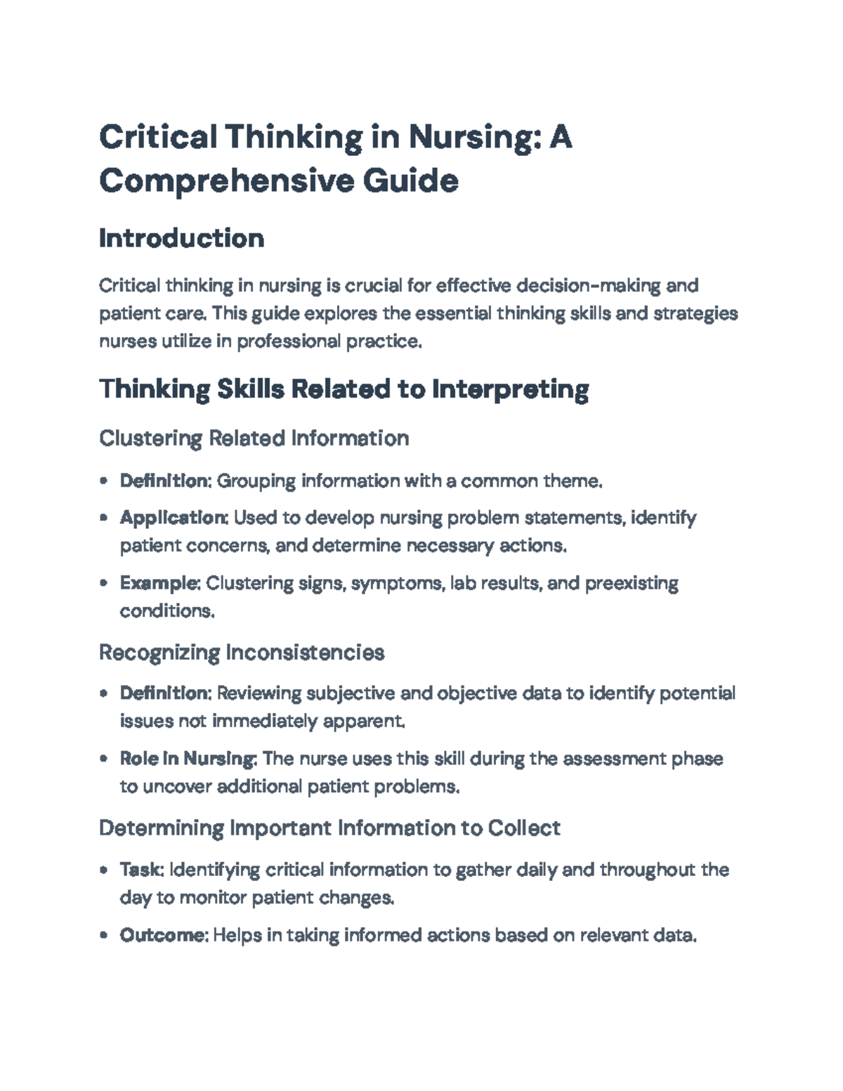 Critical Thinking in Nursing: Essential Skills and Strategies Guide ...