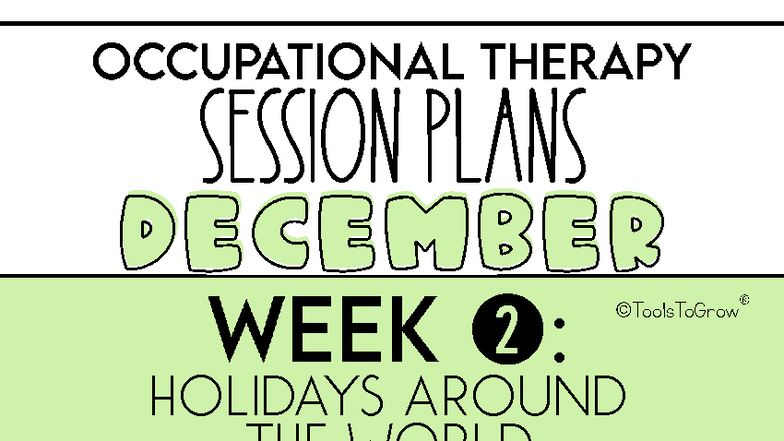 Ci7 Week 2: Holidays Around the World - OT Session Plans - Studocu