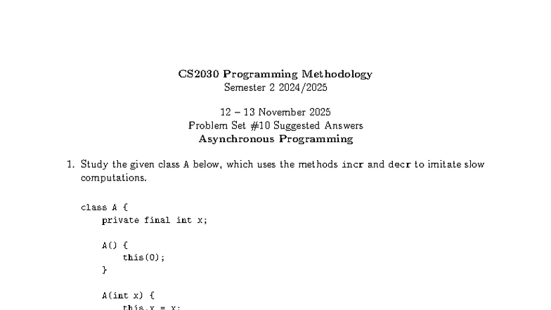 CS2030 Problem Set Suggested Answers: Asynchronous Programming ...