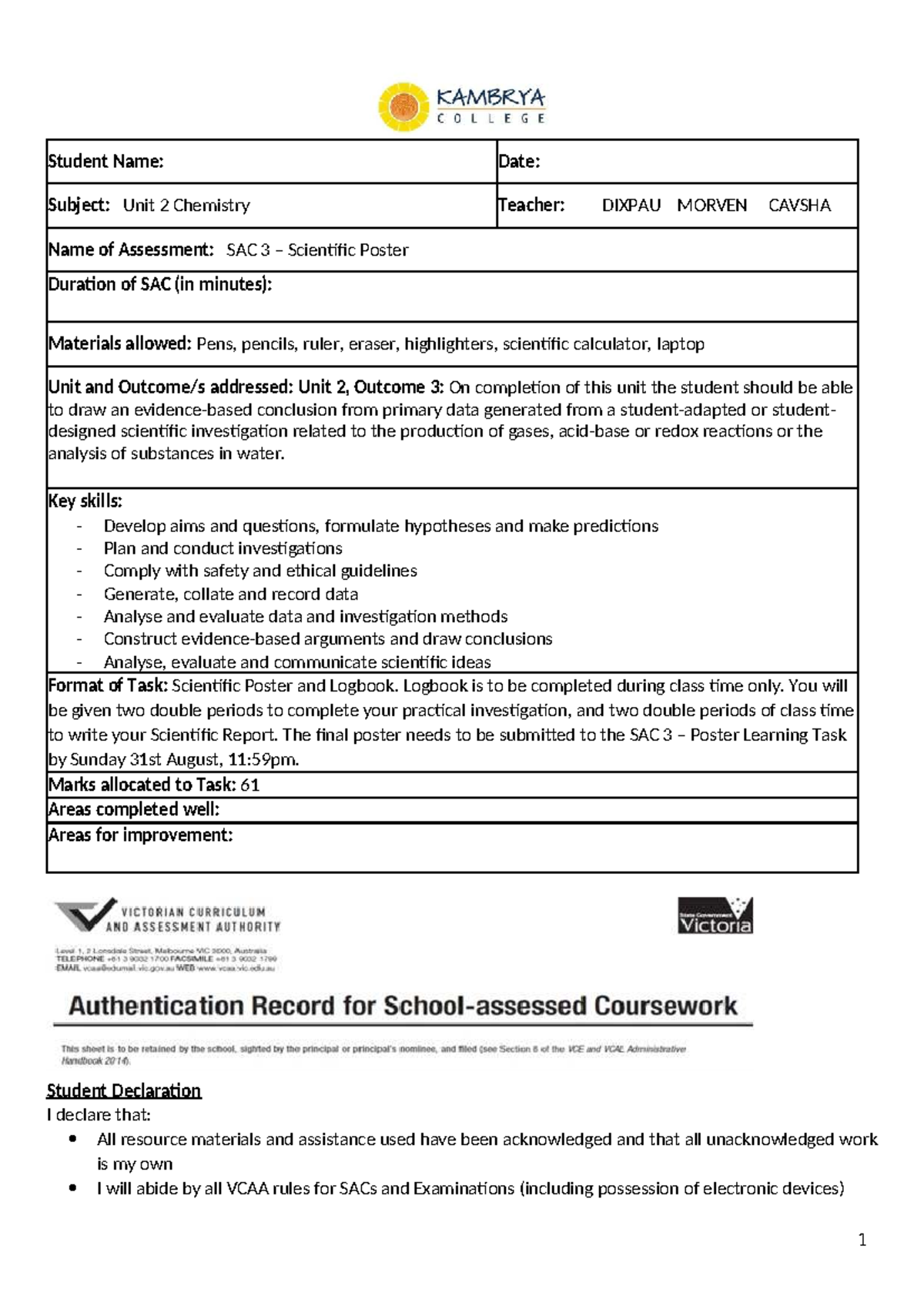Unit 2-SAC 3 2025 Scientific Poster on Acid Mine Drainage - Studocu
