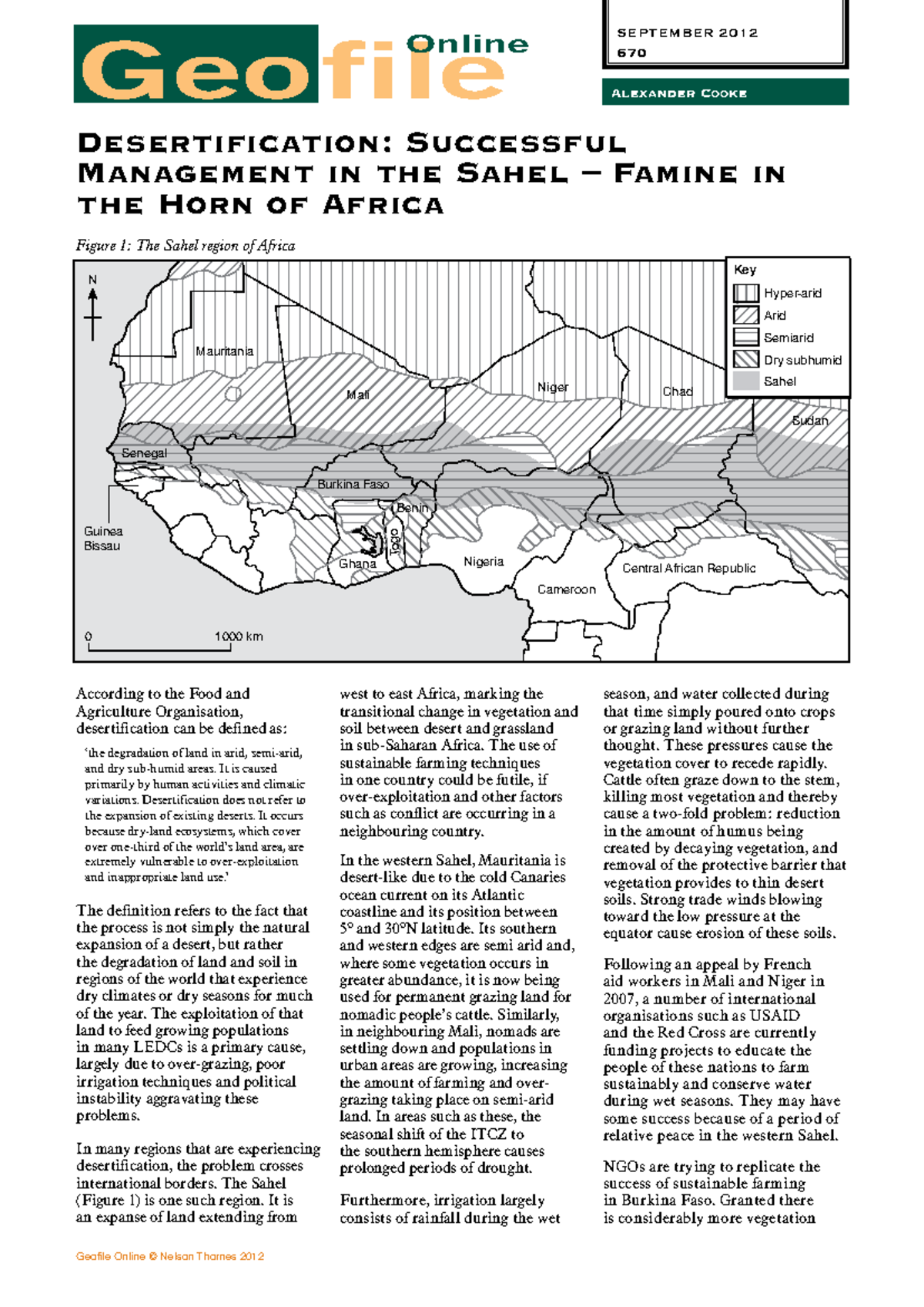 Desertification in the Sahel: A Case Study on Causes and Solutions ...