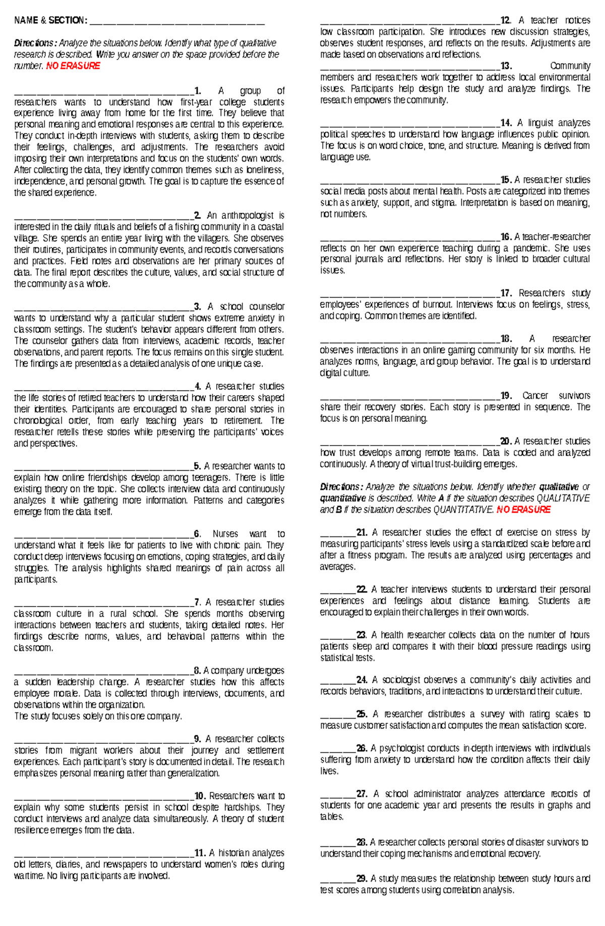 Qualitative vs Quantitative Research Analysis - Practical Research ...