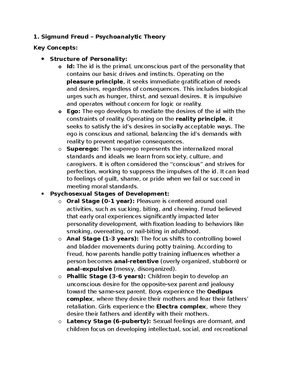 Psychoanalytic & Psychosocial Theories of Personality (PSY 101 ...