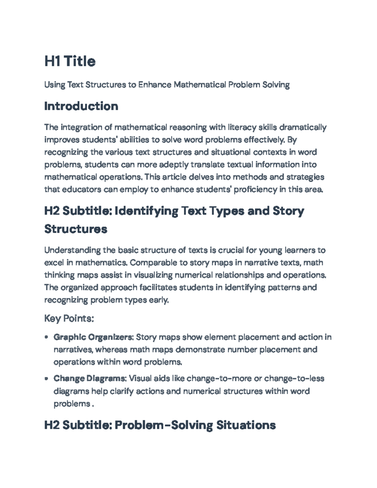 Using Text Structures to Improve Word Problem Solving in Math - Studocu