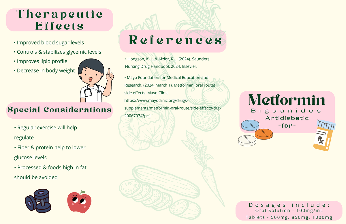 Med 101: Metformin Overview and Therapeutic Effects Brochure - Studocu