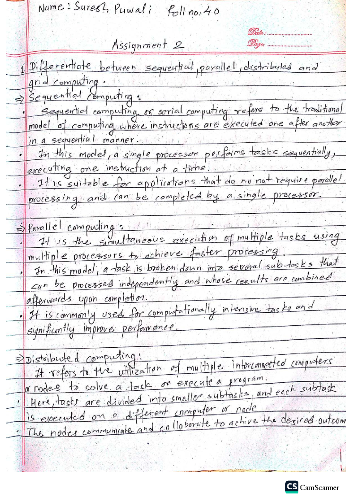 CS Assignment 2: Differentiating Computing Models and Virtualization ...