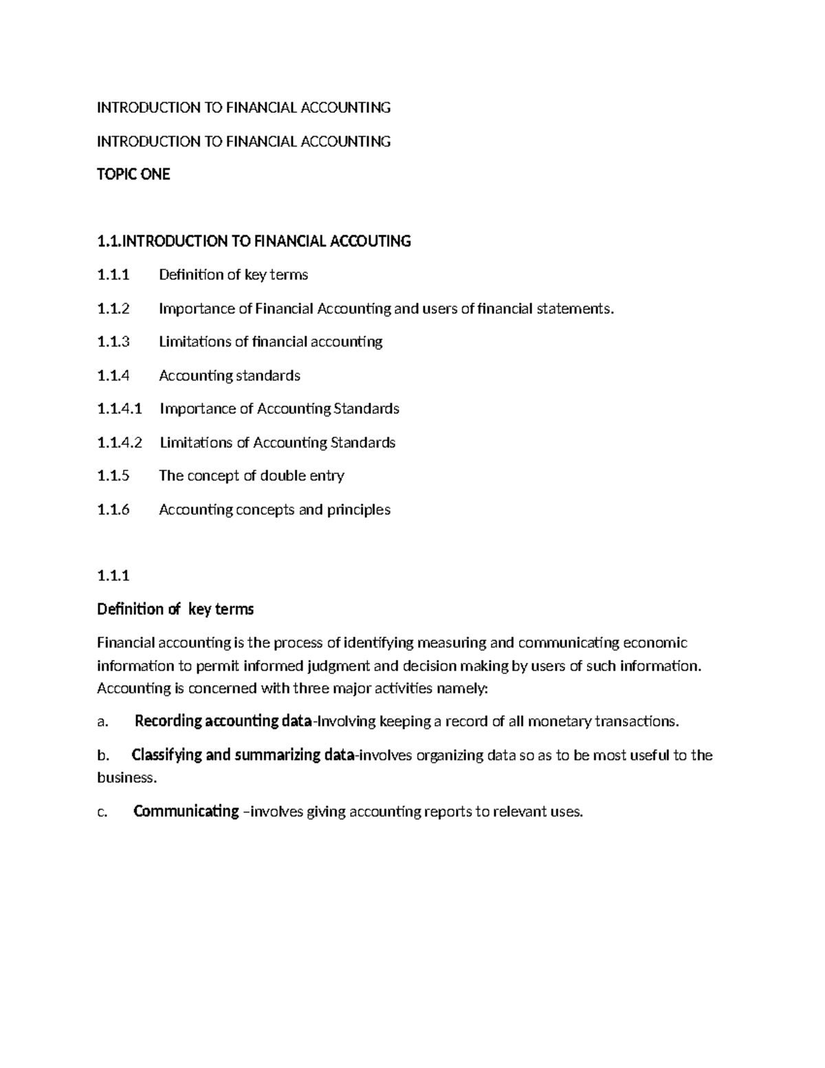 FIN 101: Intro to Financial Accounting - Key Concepts & Principles ...