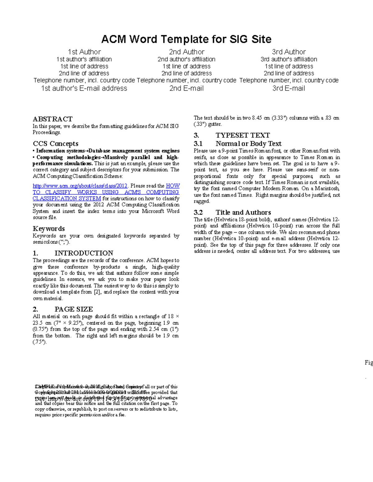 ACM SIG Proceedings Formatting Guidelines and Template - Studocu