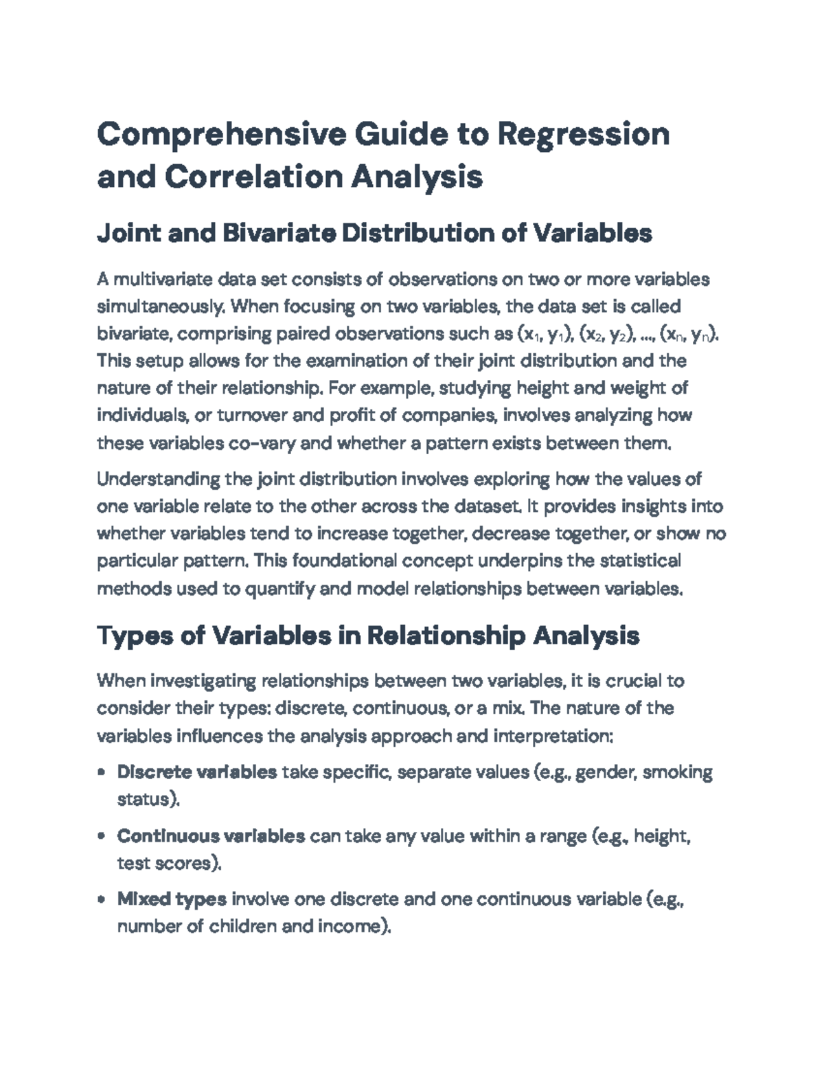 Comprehensive Overview of Regression & Correlation Analysis Techniques - Studocu