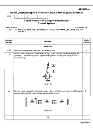 Control Systems Lab Manual (BEC403) for IV Semester ECE Students - Studocu