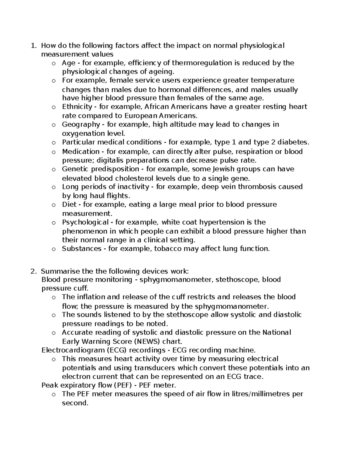 Factors Influencing Physiological Measurements & Equipment Overview ...