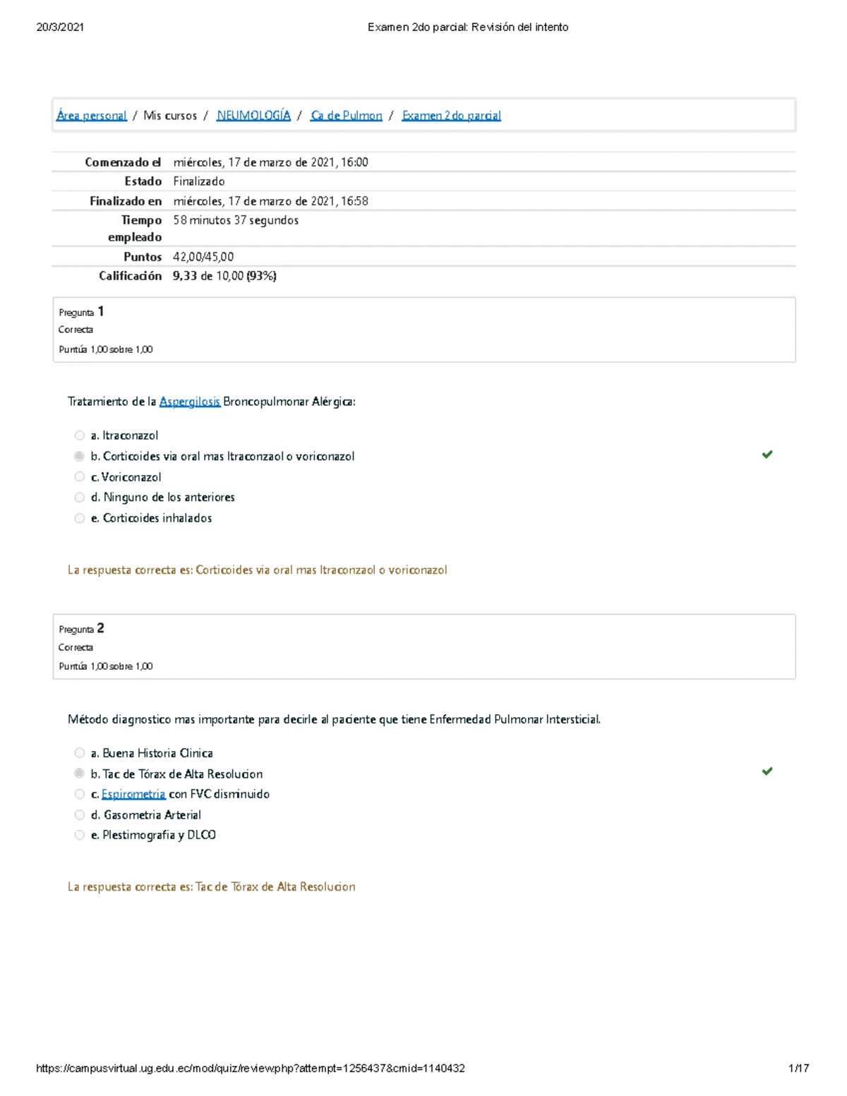 Lecciones TODO - Dra. Rodríguez - Comenzado el miércoles, 17 de marzo ...