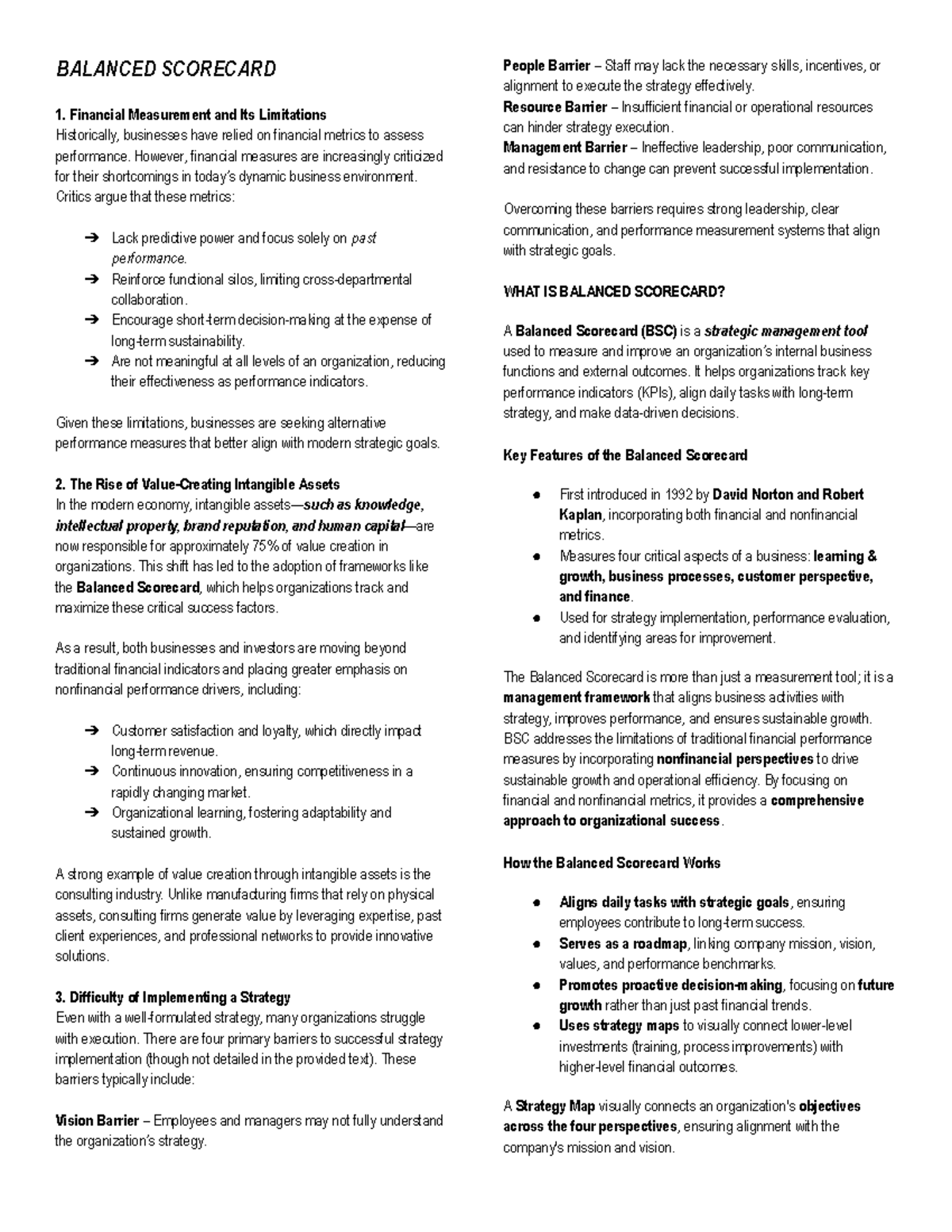 Balanced Scorecard: Strategic Performance Measurement & Implementation ...
