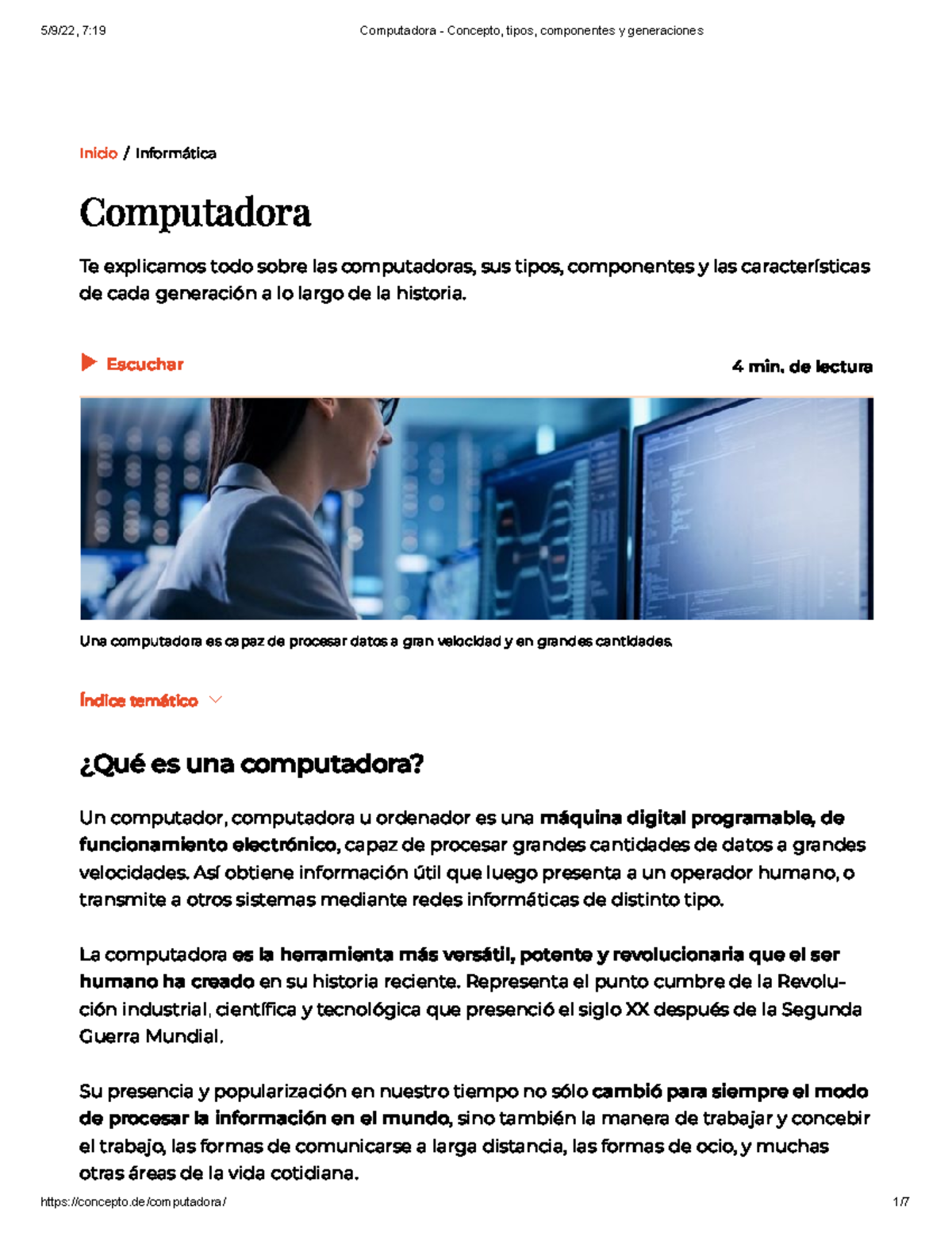 Computadoras: Tipos, Componentes y Generaciones Explicados - Studocu