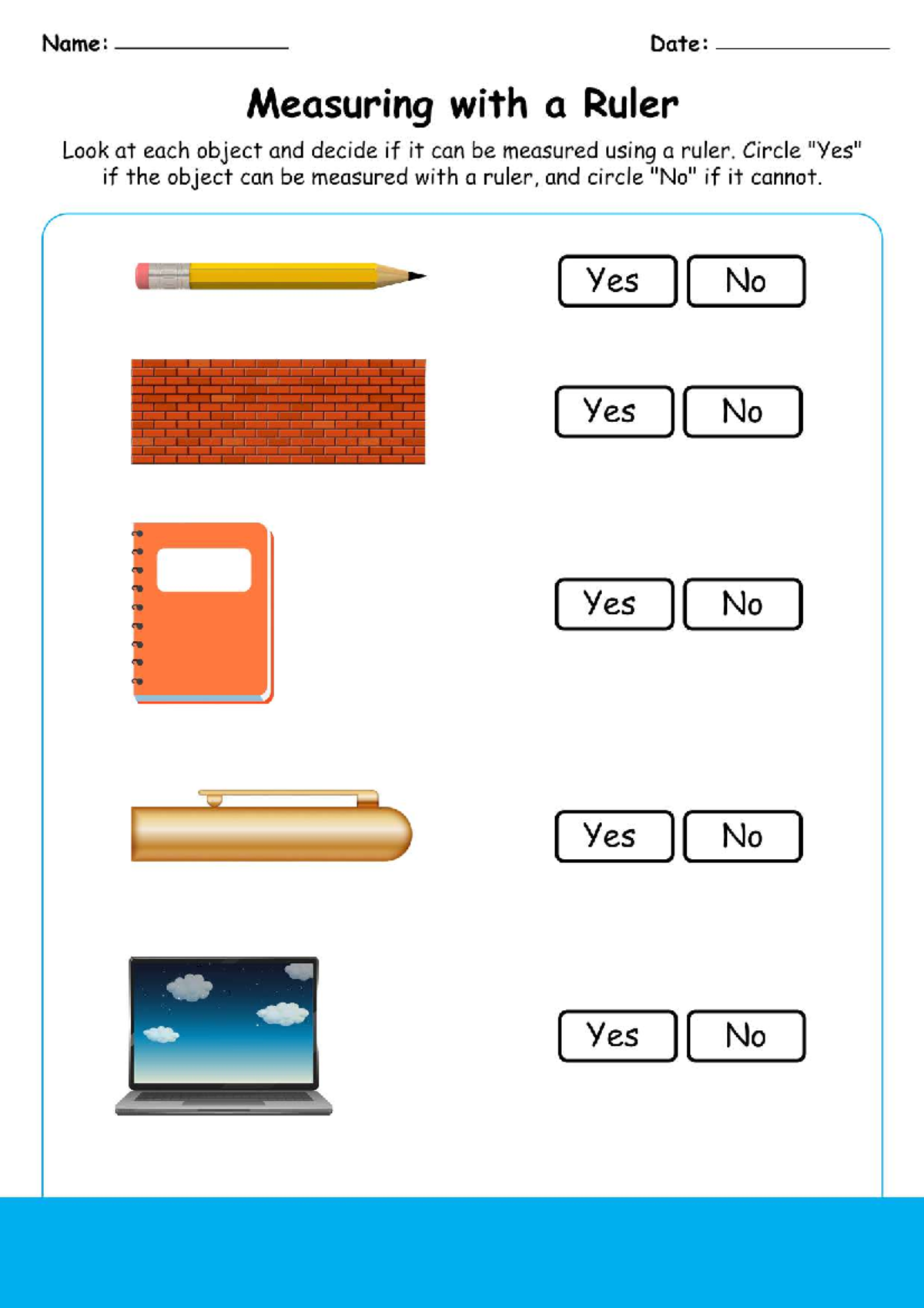 Understanding Measurement with a Ruler - 2nd Grade Worksheet - Name ...