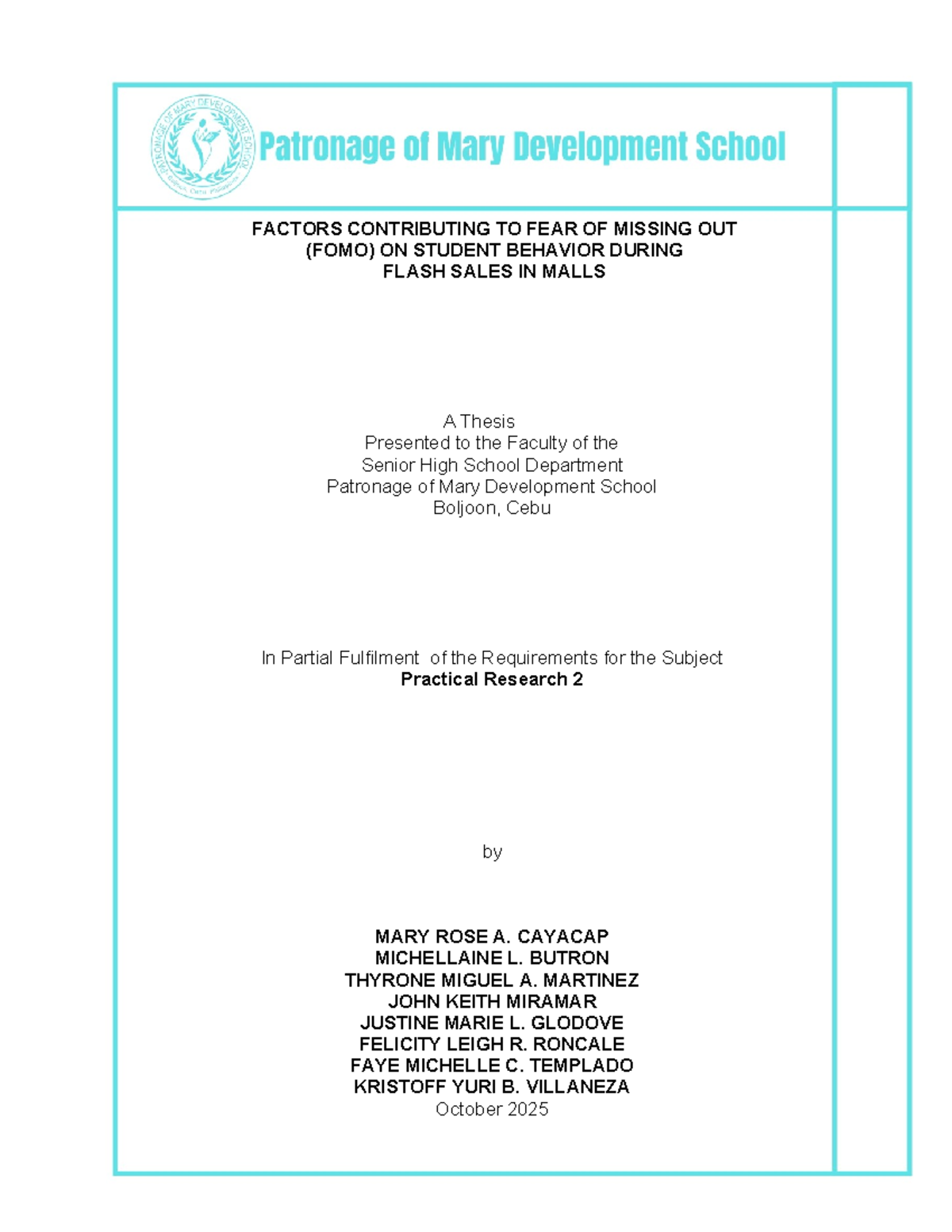 Factors Influencing FOMO in Student Behavior During Flash Sales ...