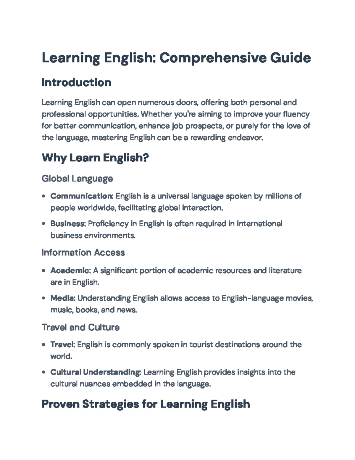 Enhancing English Proficiency: A Comprehensive Learning Guide ...