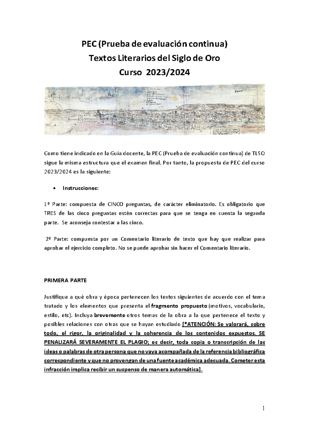 PEC 2023-2024 - Instrucciones y Estructura de la Prueba Continua - Studocu