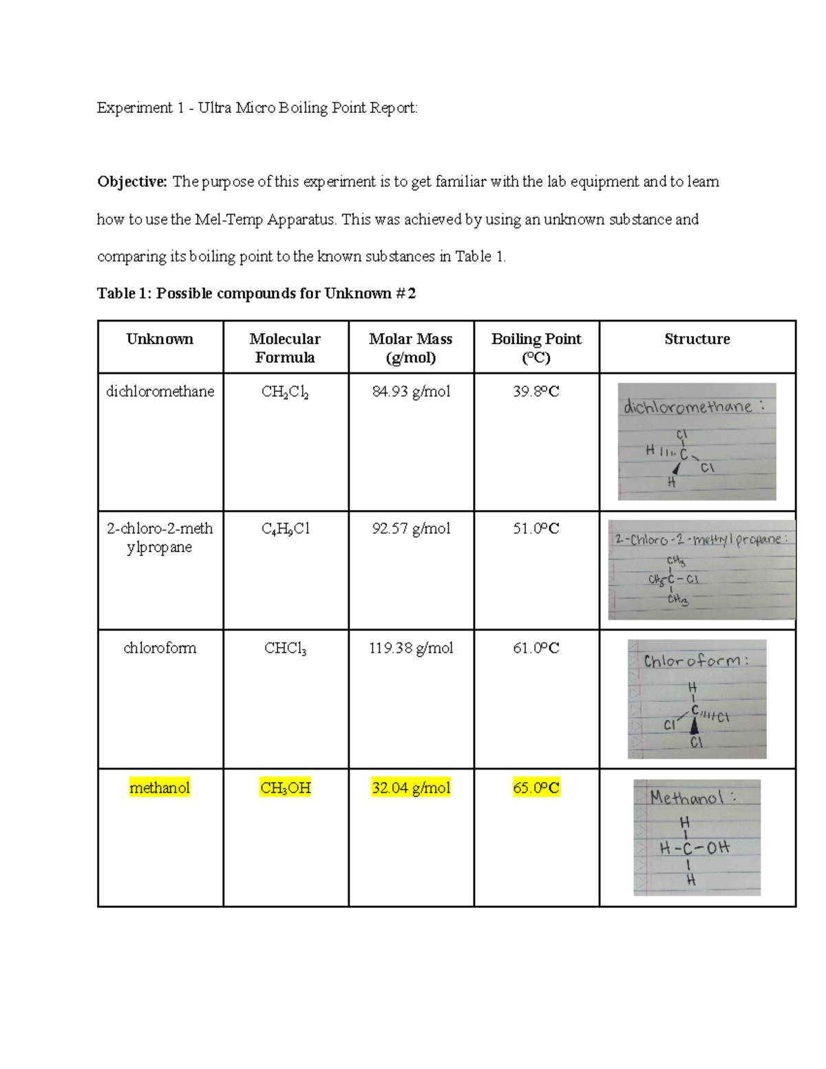 Ultra Micro Boiling Point Experiment Report (Chem 101) - Studocu