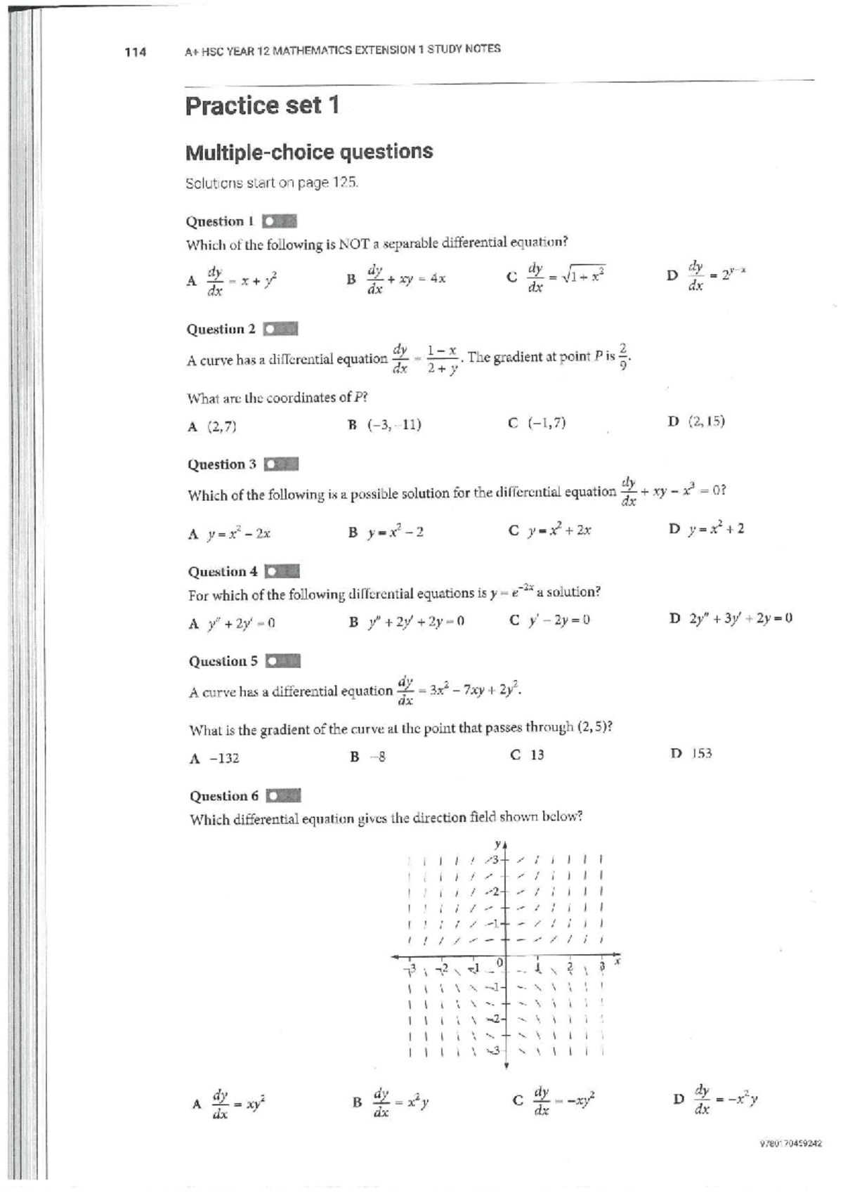 HSC Year 12 Mathematics Extension 1 Study Notes: Practice Set 1 & 2 ...