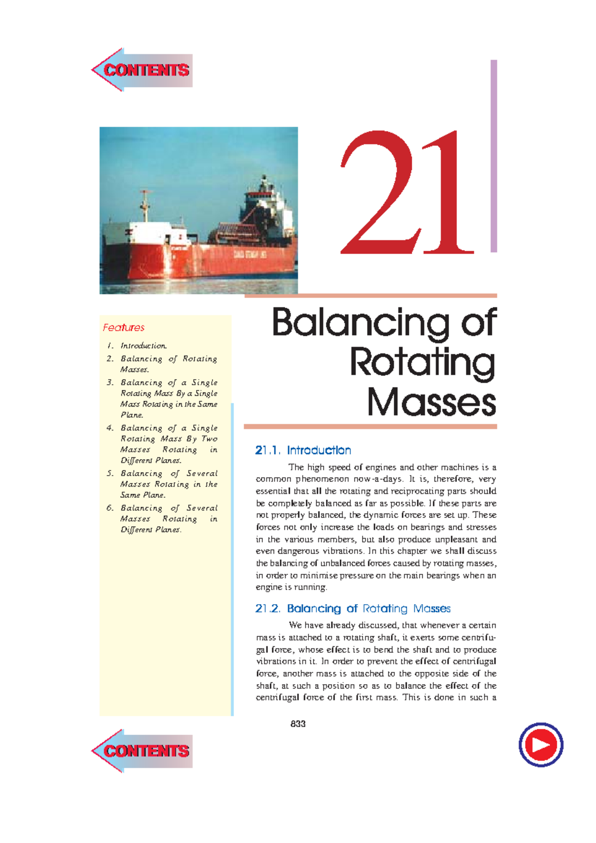 Lecture Notes: Balancing of Rotating Masses - Chapter 21 (Theory of ...
