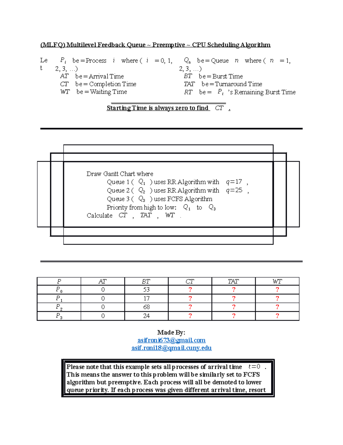 7 Mlfq Scheduling Mlfq Multilevel Feedback Queue ~ Preemptive ~ Cpu Scheduling Algorithm Le