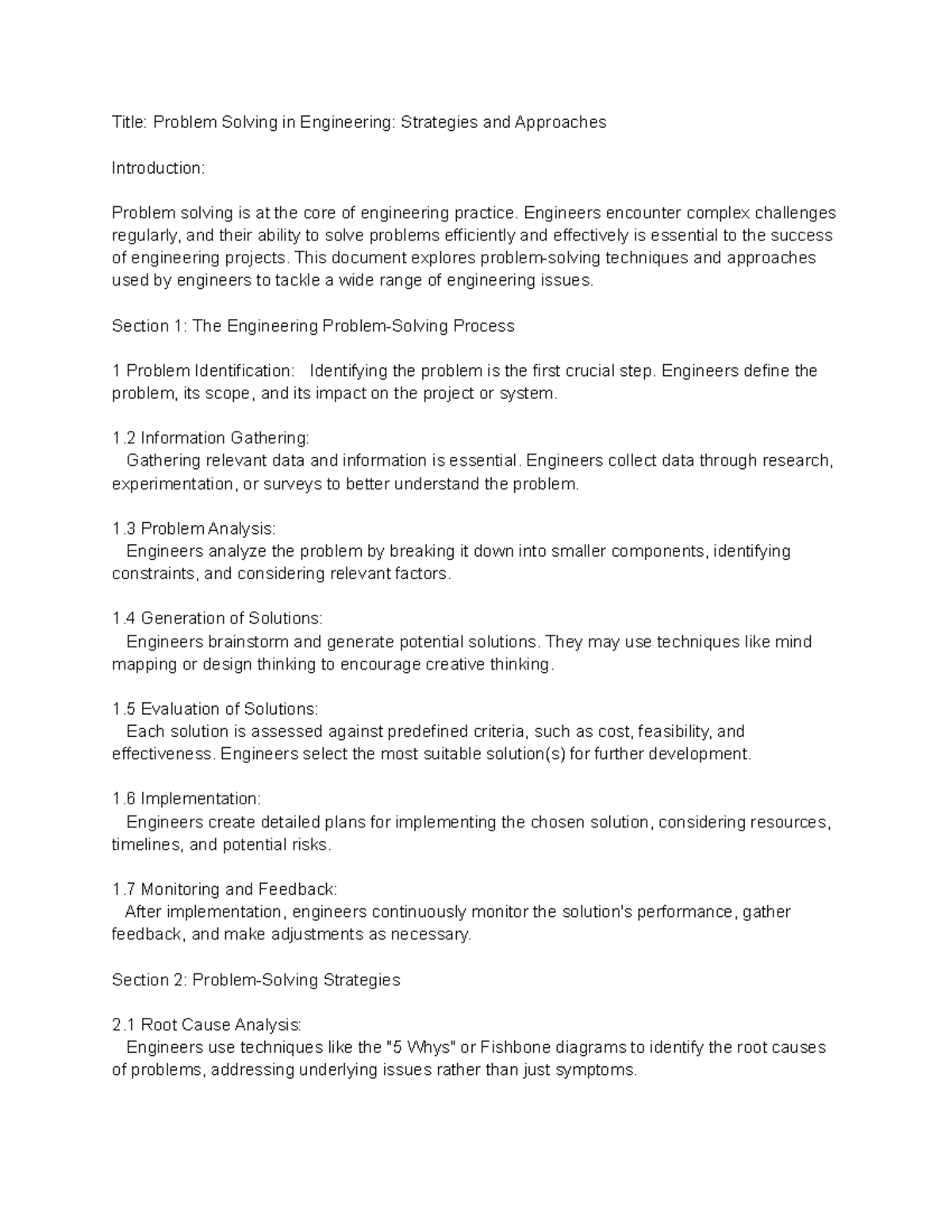 ENGR 102: Problem Solving Strategies in Engineering Practice - Studocu