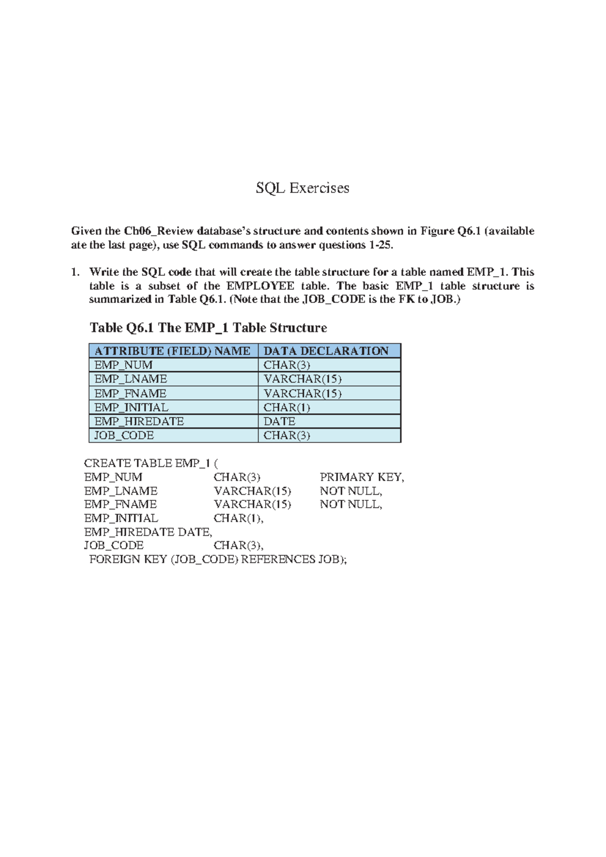 SQL Review Questions with Solution - The University of Texas at Austin ...