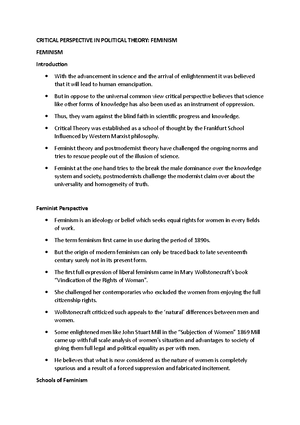 Political theory short notes Semester 1 - Understanding PoliƟcal Theory ...