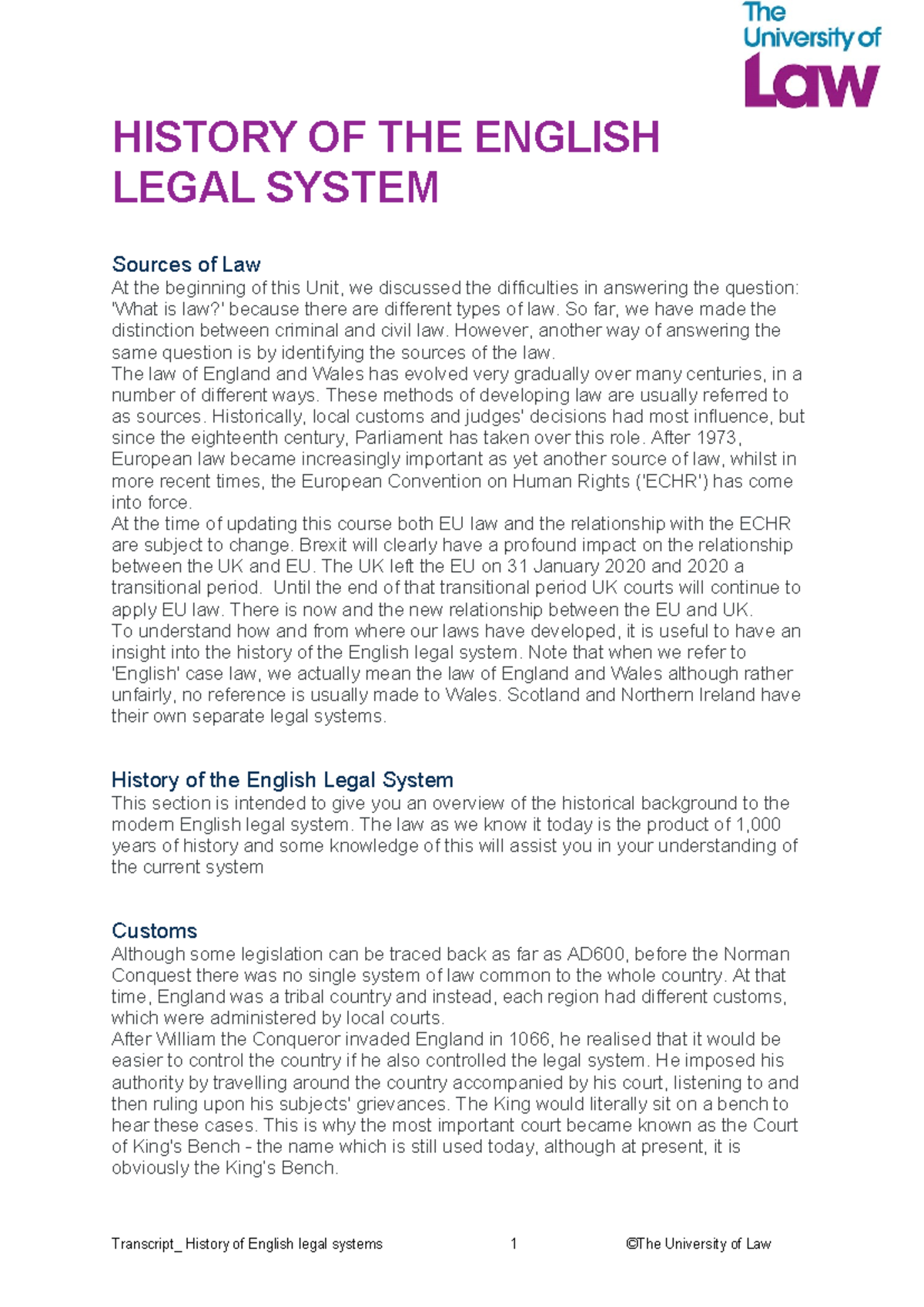 History of English Legal Systems - Overview & Source Analysis 003809 ...