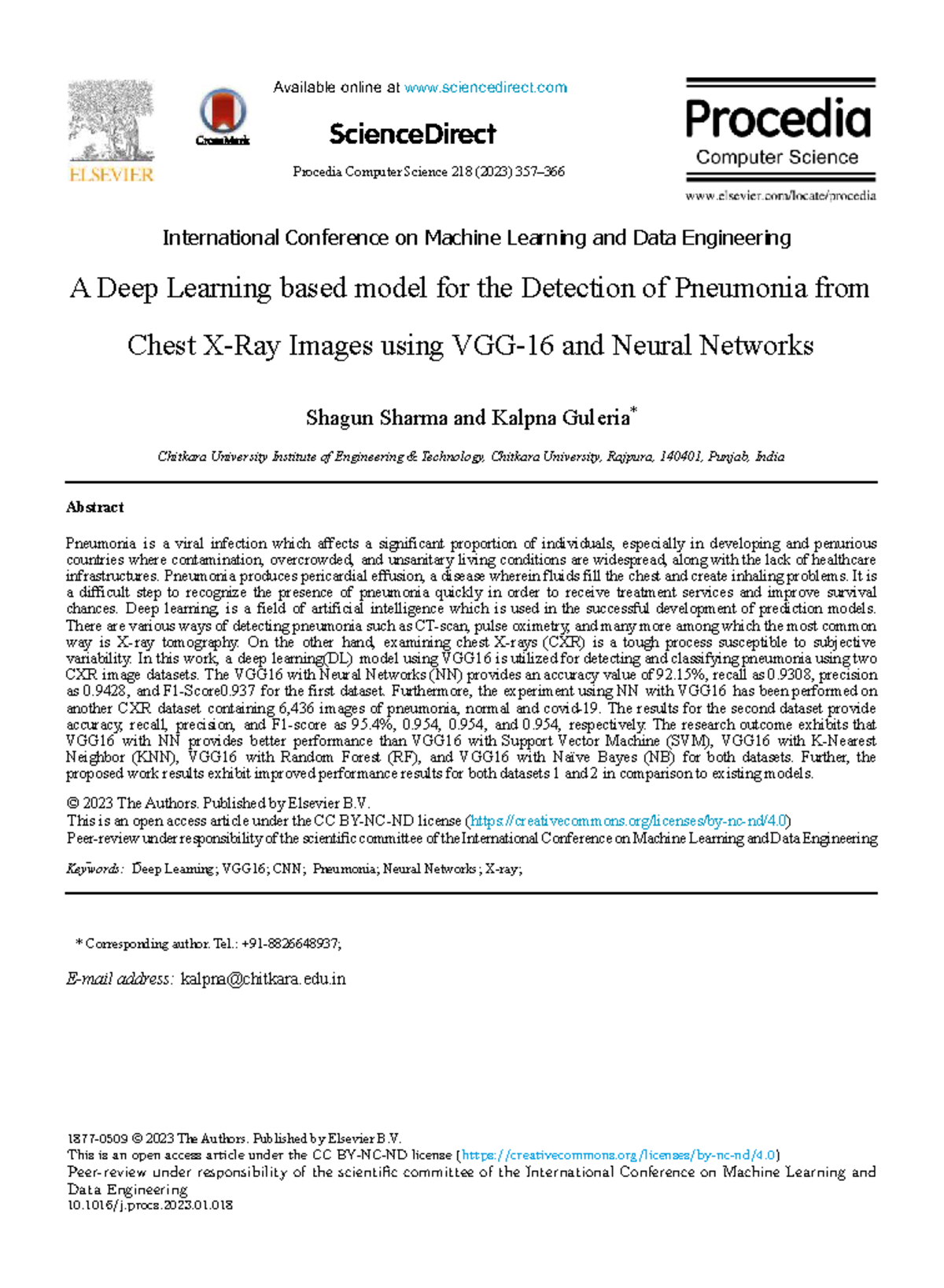 AI-Based Pneumonia Detection Using Deep Learning: A Study on CXR Images ...